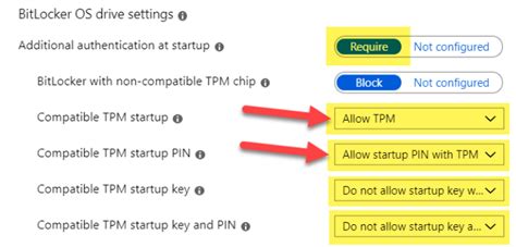 autopilot bitlocker enforced pre boot bitlocker pin silent r intune