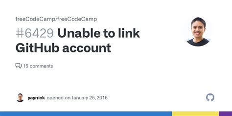 Unable To Link Github Account · Issue 6429 · Freecodecamp Freecodecamp · Github