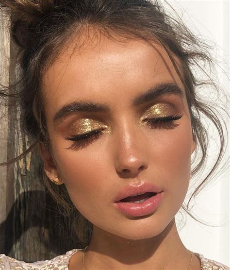 Gold Glitter Makeup Festival Makeup Inspiration