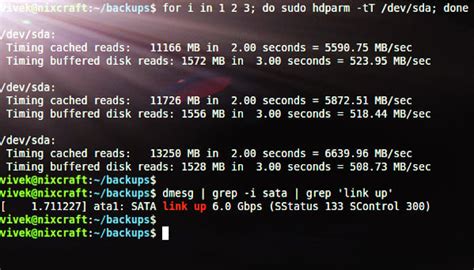 Linux Check Ide Sata Ssd Hard Disk Transfer Speed Nixcraft