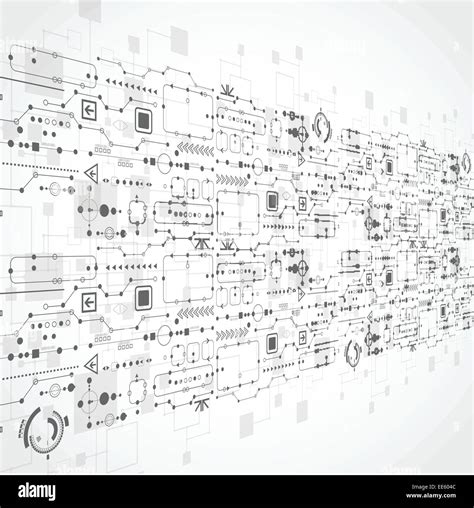 Abstract Technological Background With Various Technological Elements Stock Vector Image Art
