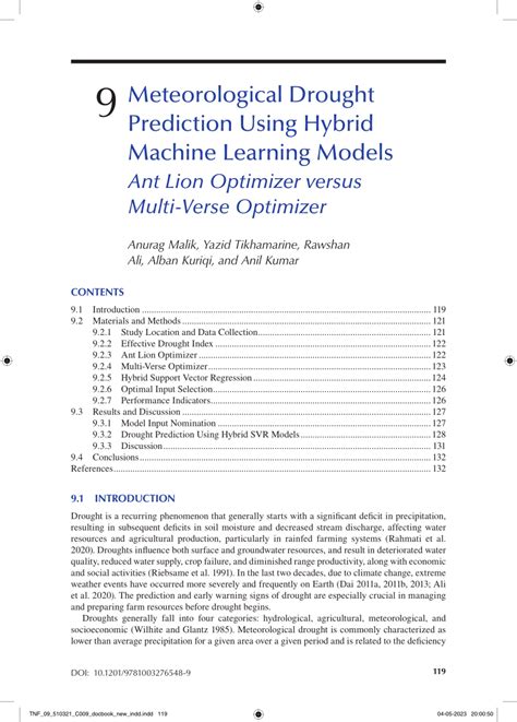 Pdf Meteorological Drought Prediction Using Hybrid Machine Learning