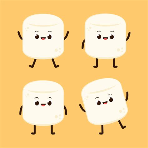 Marshmallow Cartoon Marshmallow Character Design Marshmallow