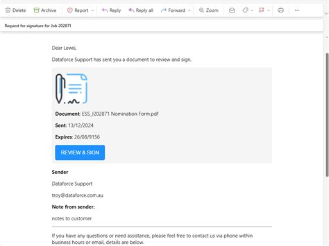 Form Signing Request Dataforce Documentation