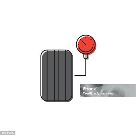 흰색 배경에 분리된 타이어 압력 게이지 벡터 아이콘 기호 계기판 측정기에 대한 스톡 벡터 아트 및 기타 이미지 계기판 측정기 고무 기계공 Istock