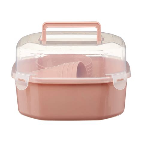 Reusable Plastic Dinnerware Set With Carrying Case 25 Pieces