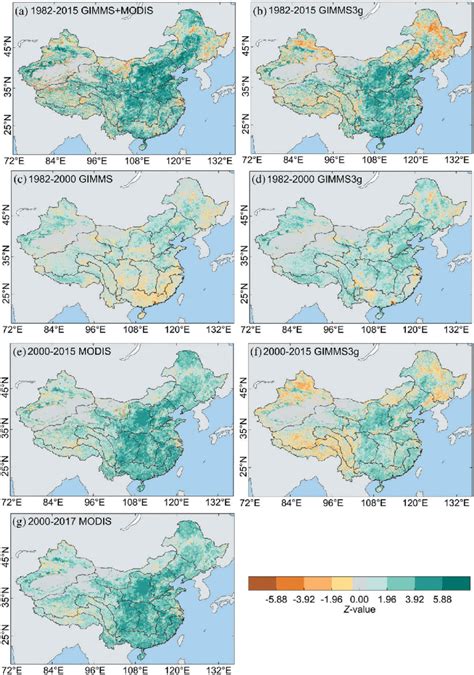 The M K Z Value Of The NDVI Variations In Mainland China Download Scientific Diagram