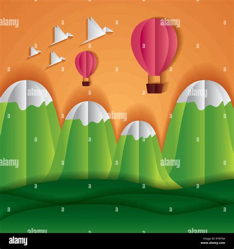 Paper Origami Landscape Stock Vector Image And Art Alamy