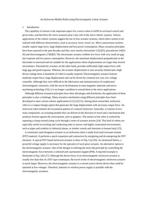 Pdf An Inchworm Mobile Robot Using Electomagnetic Linear Actuator Dokumen Tips