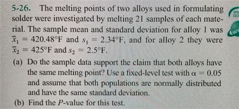 solved 5 60 consider the melting point data in exercise