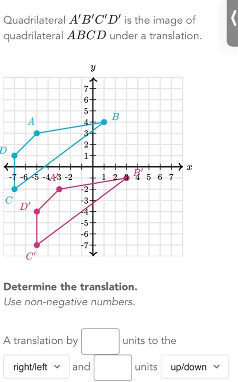 Solved Quadrilateral Abcd Is The Image Of Quadrilateral Abcd Under A Translation D C