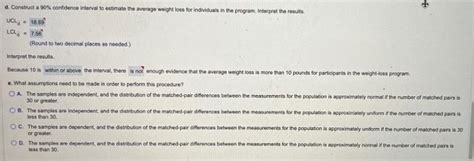 solved b calculate the appropriate test statistic and