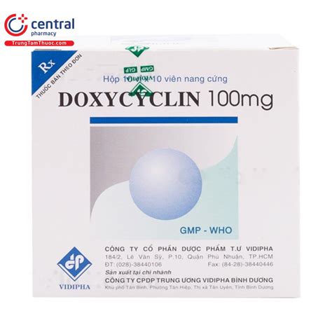 [chÍnh HÃng] Thuốc Doxycyclin 100mg Vidipha Chỉ định Liều Dùng