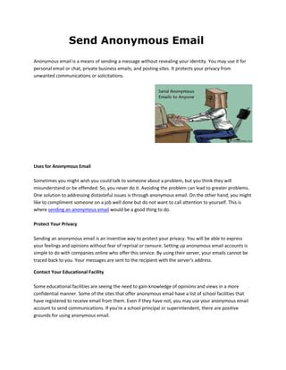 Send Anonymous Email PDF