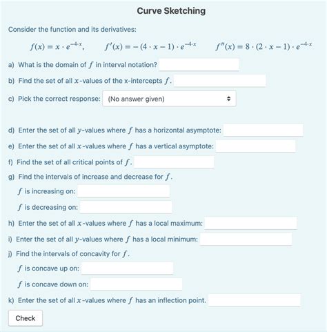 Solved Curve Sketching Consider The Function And Its