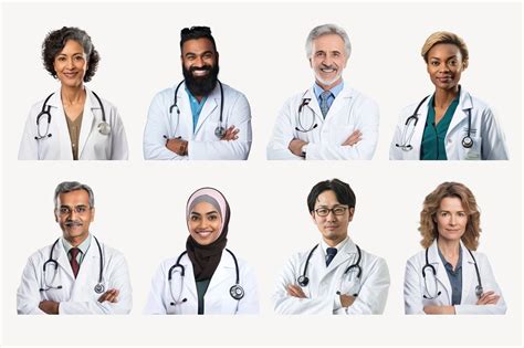 Diverse Doctors Isolated Element Set Premium Editable Design Rawpixel