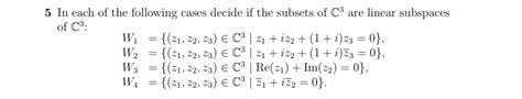 solved in each of the following cases decide if the subsets