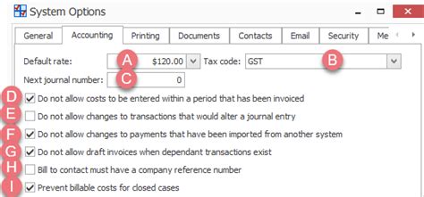 System Accounting Settings