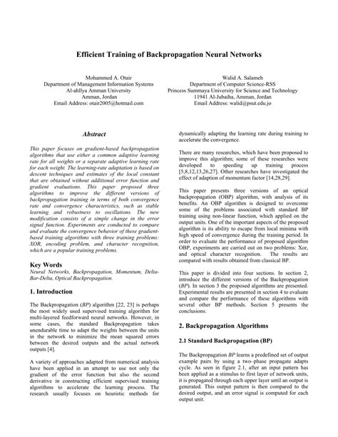 Pdf Efficient Training Of Backpropagation Neural Networks