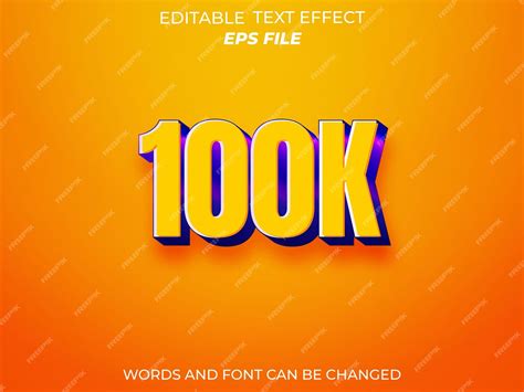 Premium Vector 100k Text Effect Font Editable Typography 3d Text