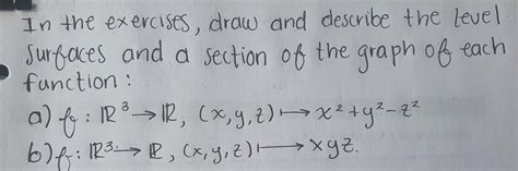 Solved In The Exercises Draw And Describe The Level Chegg