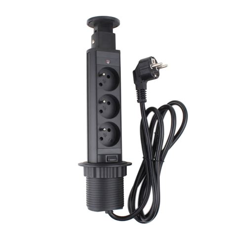 Black Pop Up Socket French Standard Anssin Electric