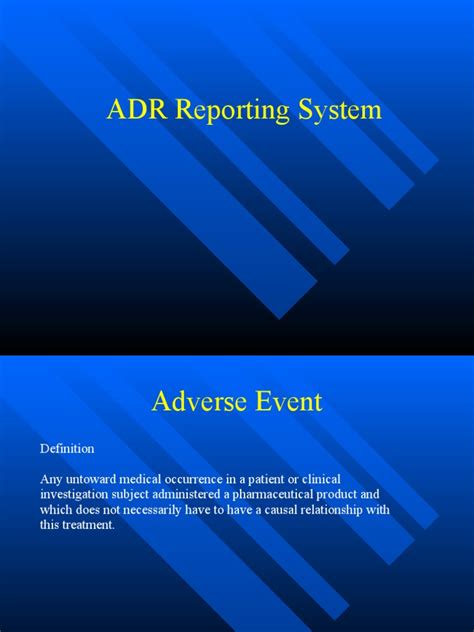 Adr Reporting System Pdf Pharmacovigilance Adverse Effect