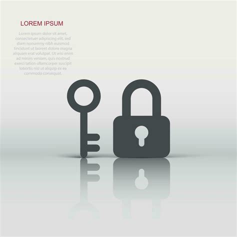 Llave Con Candado Icono En Plano Estilo Acceso Iniciar Sesión Vector