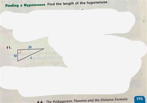 Solved Finding A Hypotenuse Find The Length Of The Hypotenuse 11 4 4