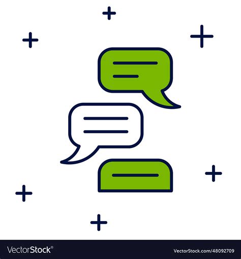 Filled outline speech bubble chat icon isolated Vector Image