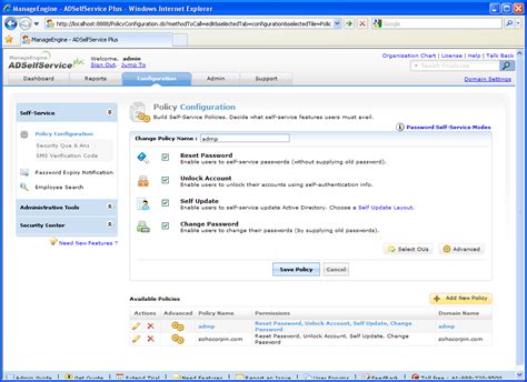 Active Directory User Policy Configuration Decide User Rights To Self Password Reset Self