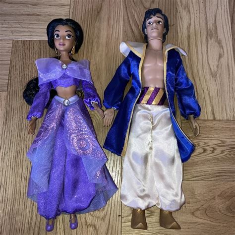 Disney Store Dolls Prince Aladdin And Princess Jasmine Singing Aladdin