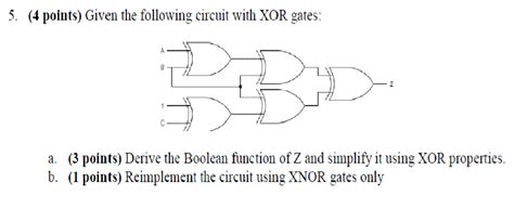 Solved Points Given The Following Circuit With XOR Chegg