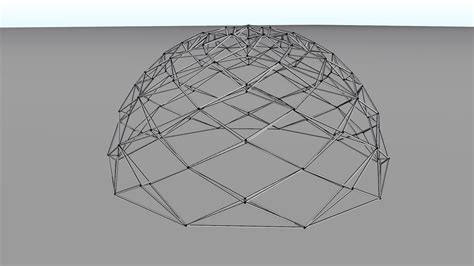 Geodesic Dome Like Design Wire Frame Structure 3d Model Cgtrader