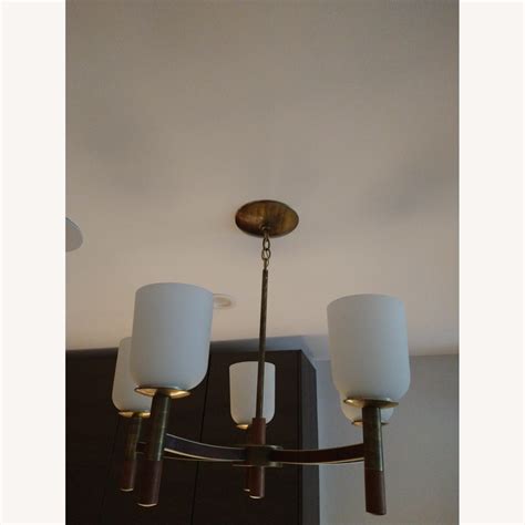 Mcm Ceiling Lamp Wood And Brass Aptdeco