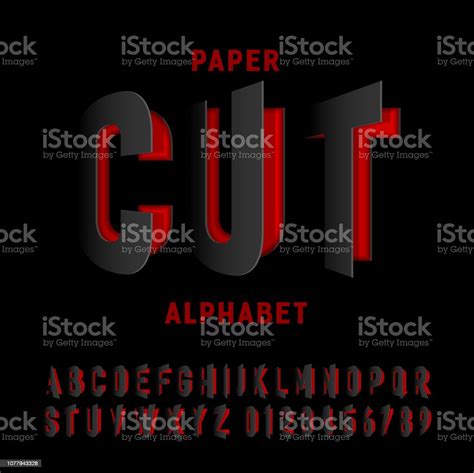 블랙 알파벳 편지 종이에서 잘라입니다 종이 절단 알파벳 세트 벡터 일러스트 레이 션 굽은에 대한 스톡 벡터 아트 및 기타 이미지 굽은 알파벳 0명 Istock