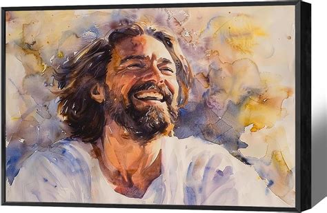 Asdg12s Smiling Christ Poster Jesus Laughing Canvas Wall Art Jesus