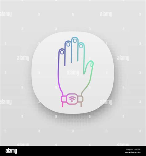 Nfc Bracelet App Icon Near Field Communication Rfid Wristband Uiux