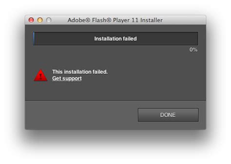 install adobe flash player installation failed ask different