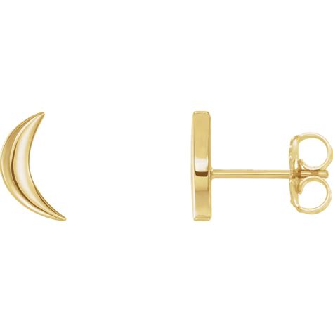 Crescent Moon 14k Gold Stud Earrings Freshtrends