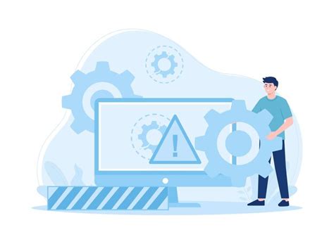 Premium Vector Computer Troubleshooting Service Trending Concept Flat Illustration