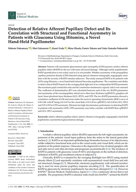 Pdf Detection Of Relative Afferent Pupillary Defect And Its