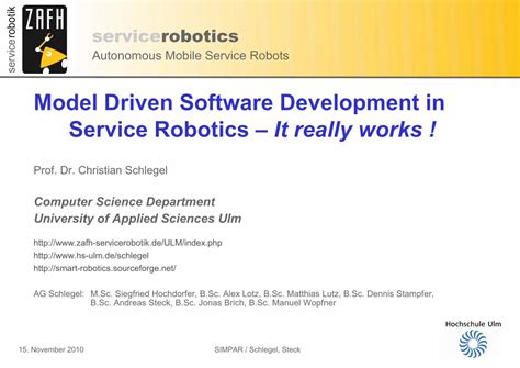 pdf model driven software development in service robotics it