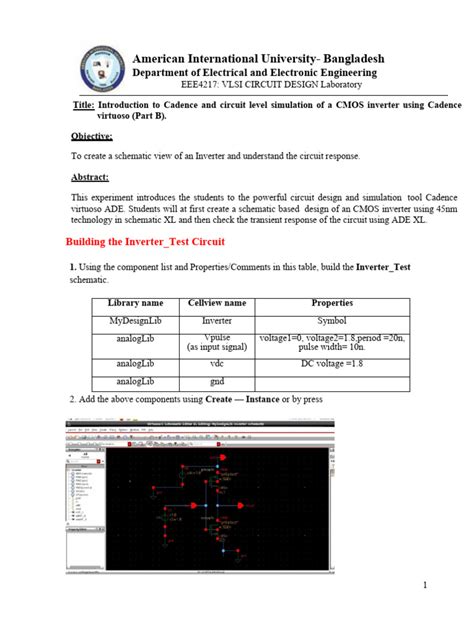 Vlsi Lab 3 Inverter Schematic Dc Sim Pdf Power Inverter