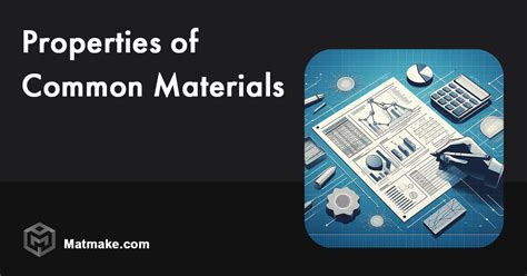 Materials Properties Tables And Charts Matmake