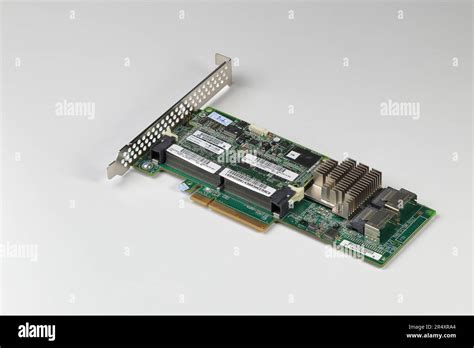 The New Disk Array Controller Card Raid With With Double Mini Sas Connector On A White
