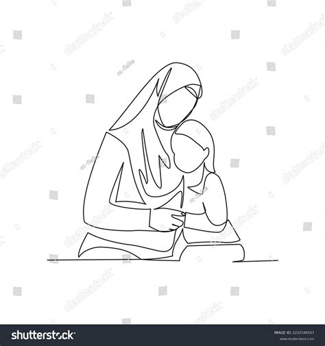 Vector Illustration Mother Hugging Her Daughter Stock Vector Royalty