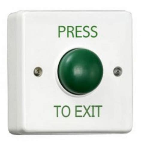 AEB17 Green Dome White Exit Button Switch With Surface Box