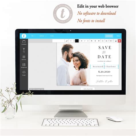 Editable Photo Save The Date Template Save The Date Card Etsy