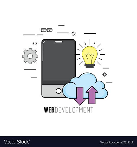 smartphone with web code programming software vector image